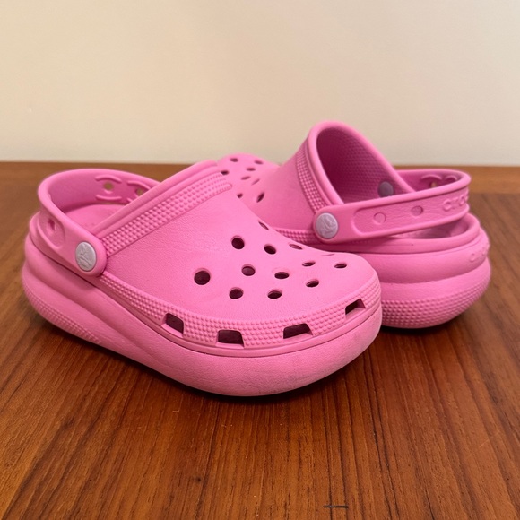 CROCS | Shoes | Rare Crocs Kids Pink Cutie Crush Platform Clogs Girls ...